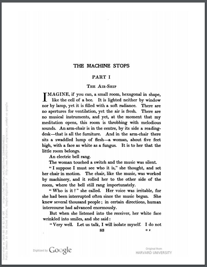 When Did E. M. Forster’s “The Machine Stops” Become Science Fiction ...