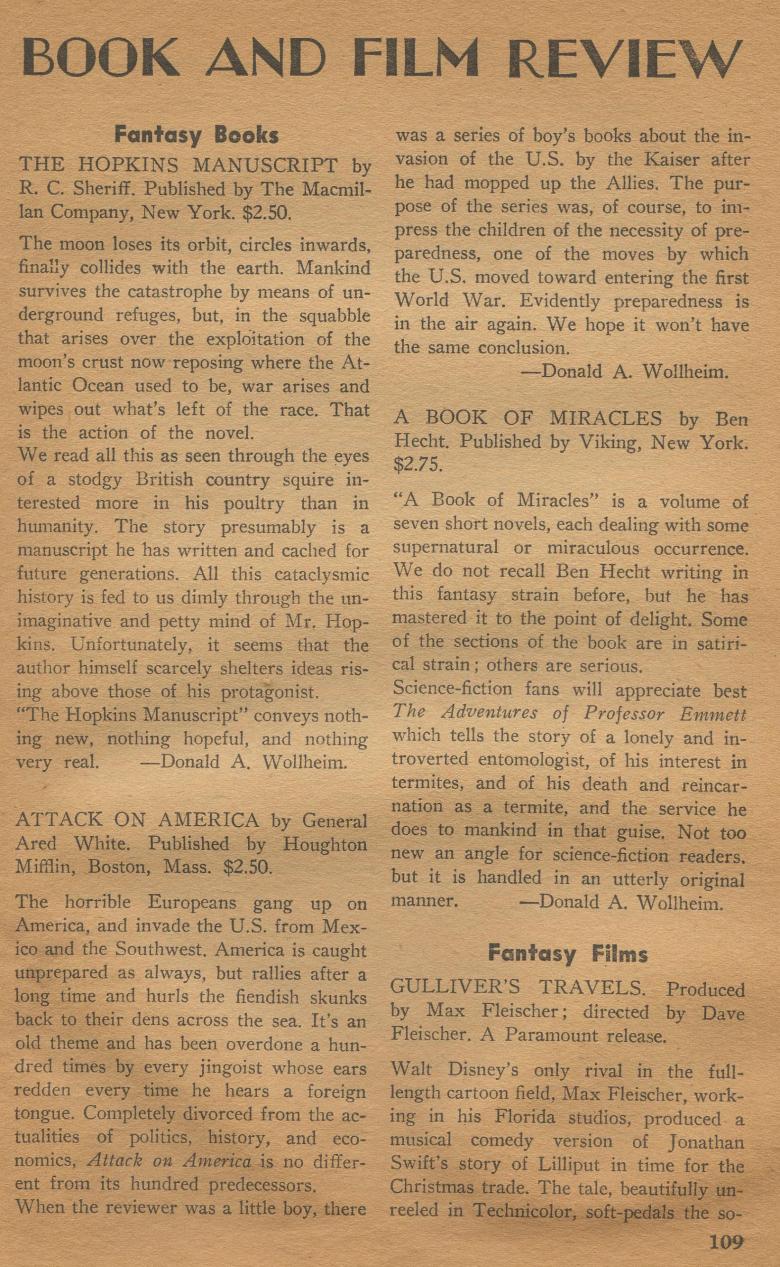 The Hopkins Manuscript by R. C. Sherriff – Classics of Science Fiction