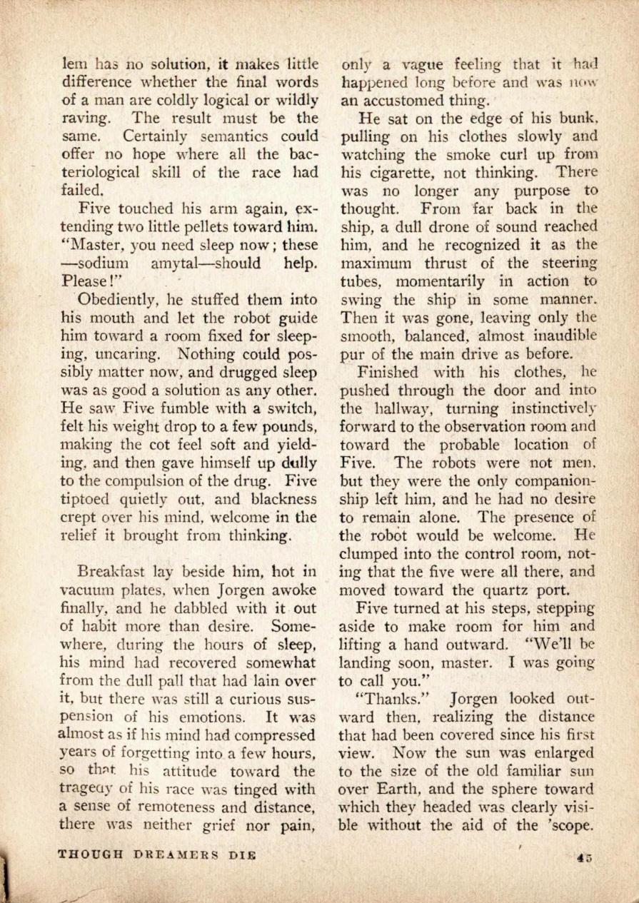“Though Dreamers Die” by Lester del Rey – Classics of Science Fiction
