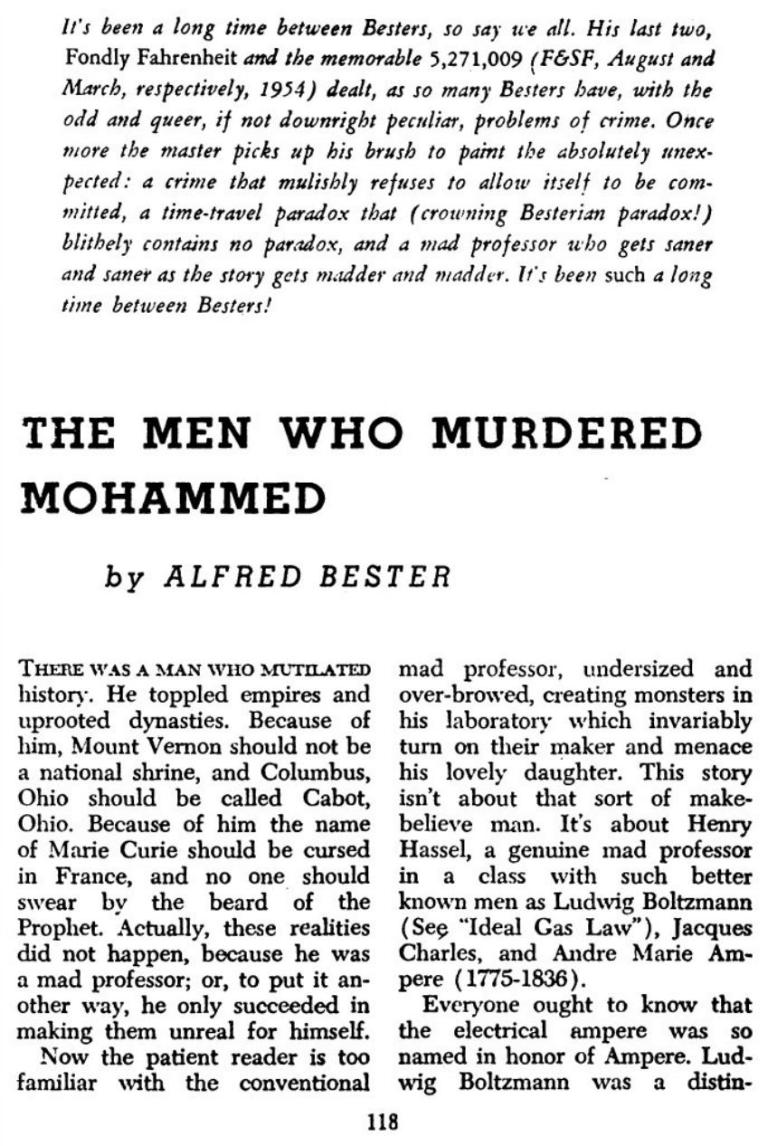 “The Men Who Murdered Mohammed” by Alfred Bester – Classics of Science ...