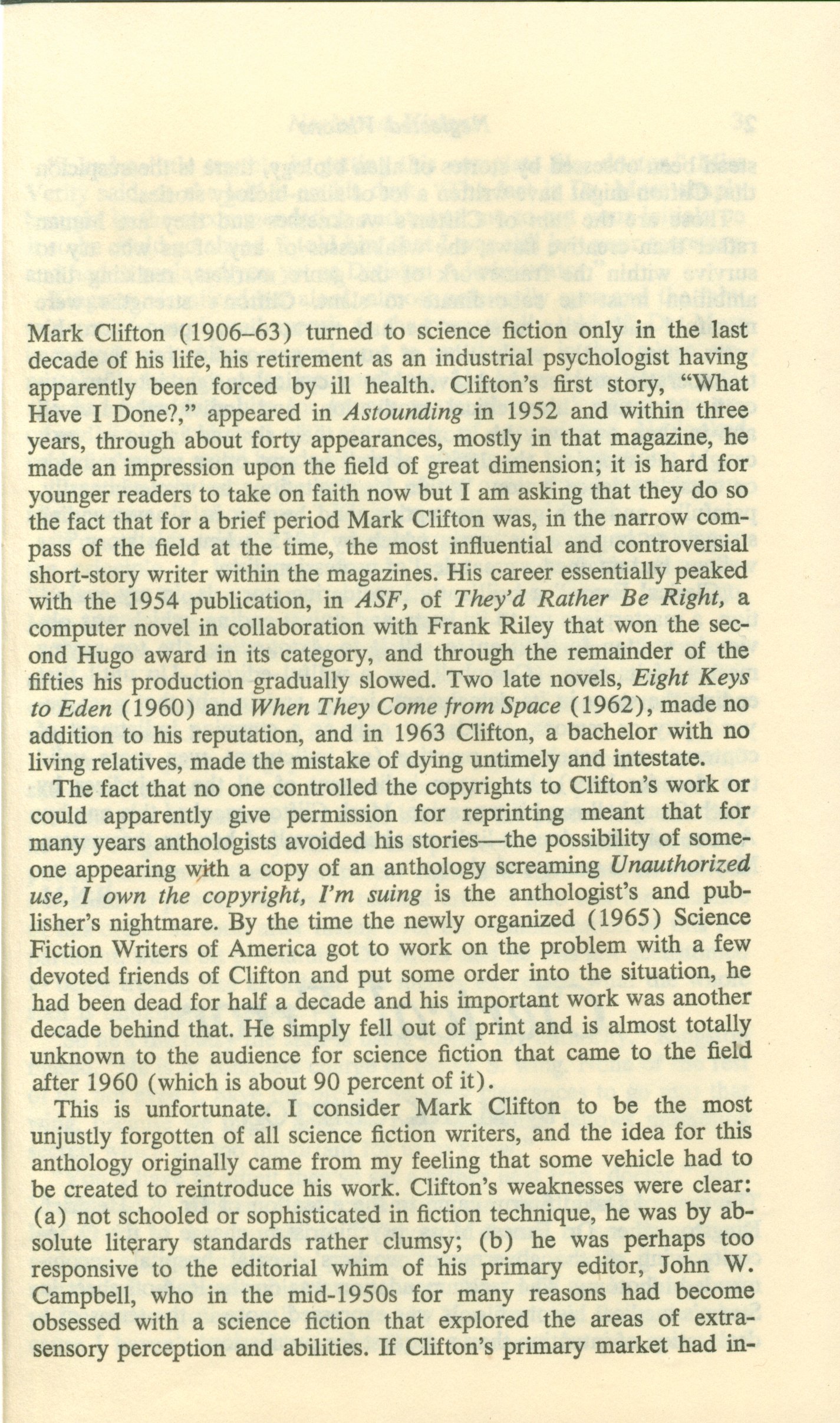 “Clerical Error” by Mark Clifton – Classics of Science Fiction